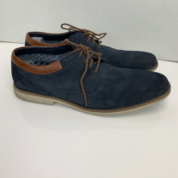 Freeman | Shoes | Freeman Sz 3 Dorian Navy Blue Suede Memory Foam Lace ...